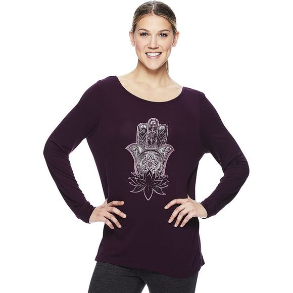 GAIAM | Tops | Gaiam Womens Long Sleeve Graphic Yoga Tshirthailey ...